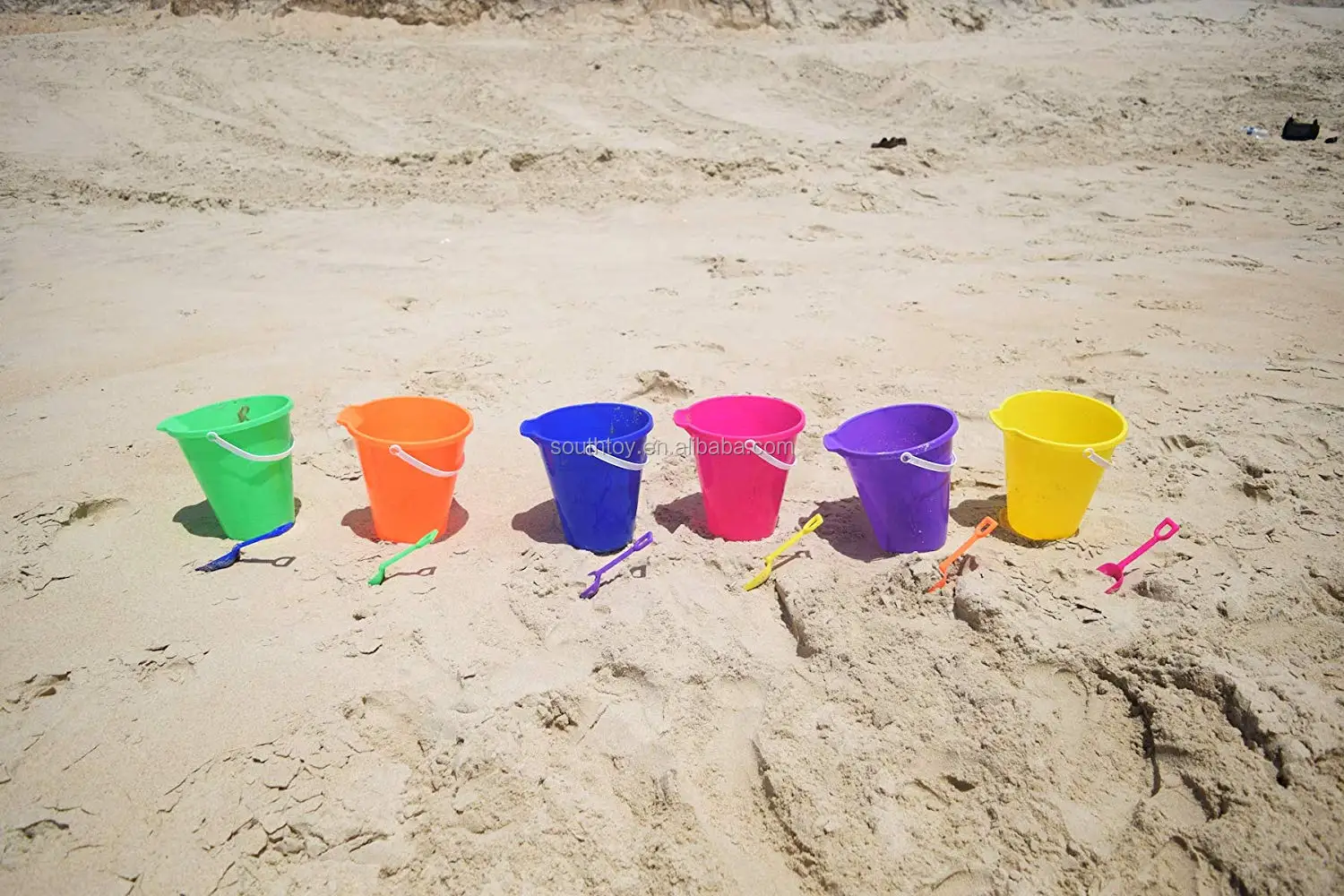Summer Party Favors - Plastic Beach Sand Pails & Shovels