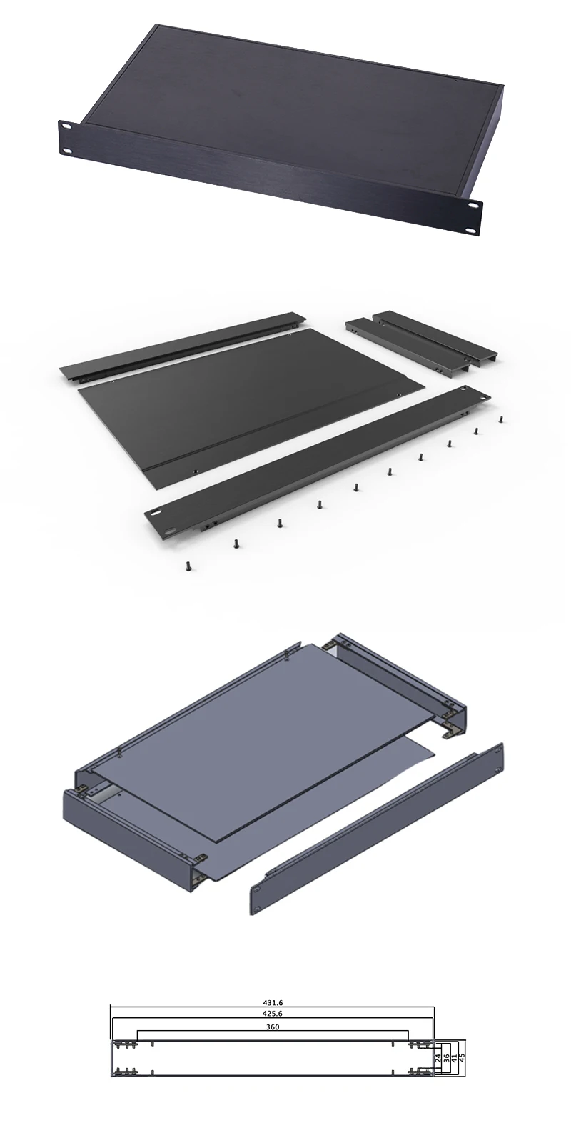 PD002-1U 19 Inch Rack Mount Enclosure by Pumay - Durable & Versatile