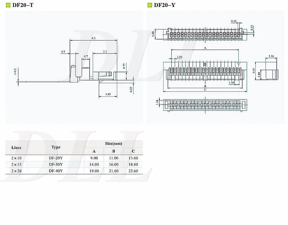 Replace Jst DF20 Wire to Board Connector 1.0mm SMT Connector| Alibaba.com