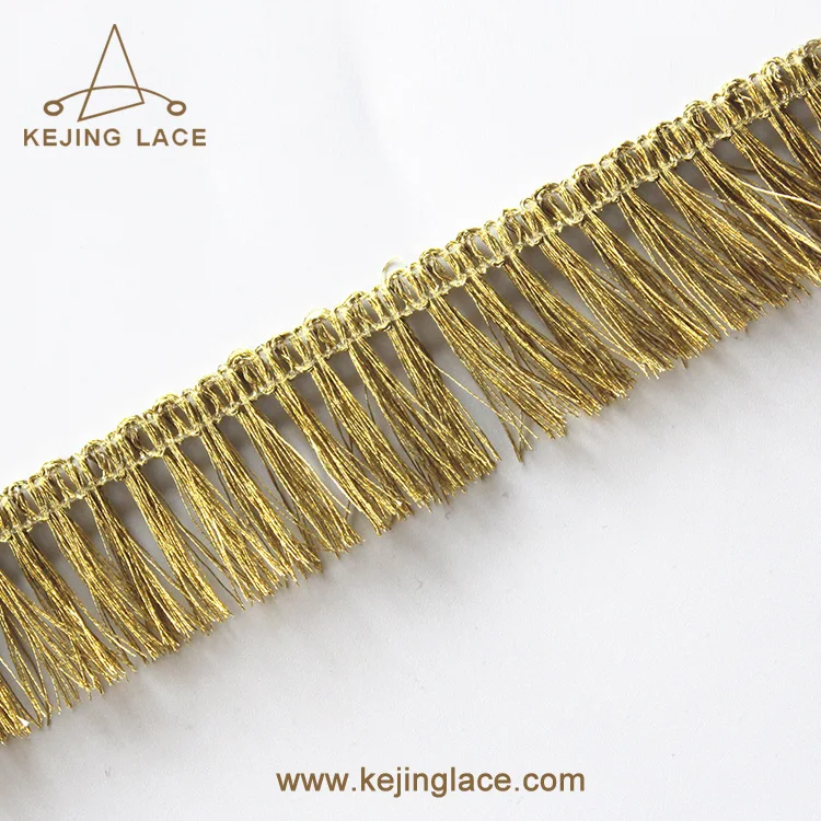 Bullion Metallic Fringe Trim Loop Fringe Trim For Clothes - Buy ...