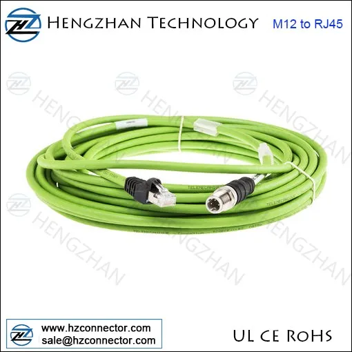 Profinet Cable Plugs Conector M12 D-coding Male Connector To Rj45 Male ...