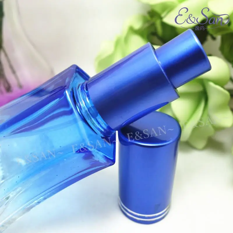 Fx35-30ml Wholesale Blue Square Shape Perfume Bottle With Cap Glass ...