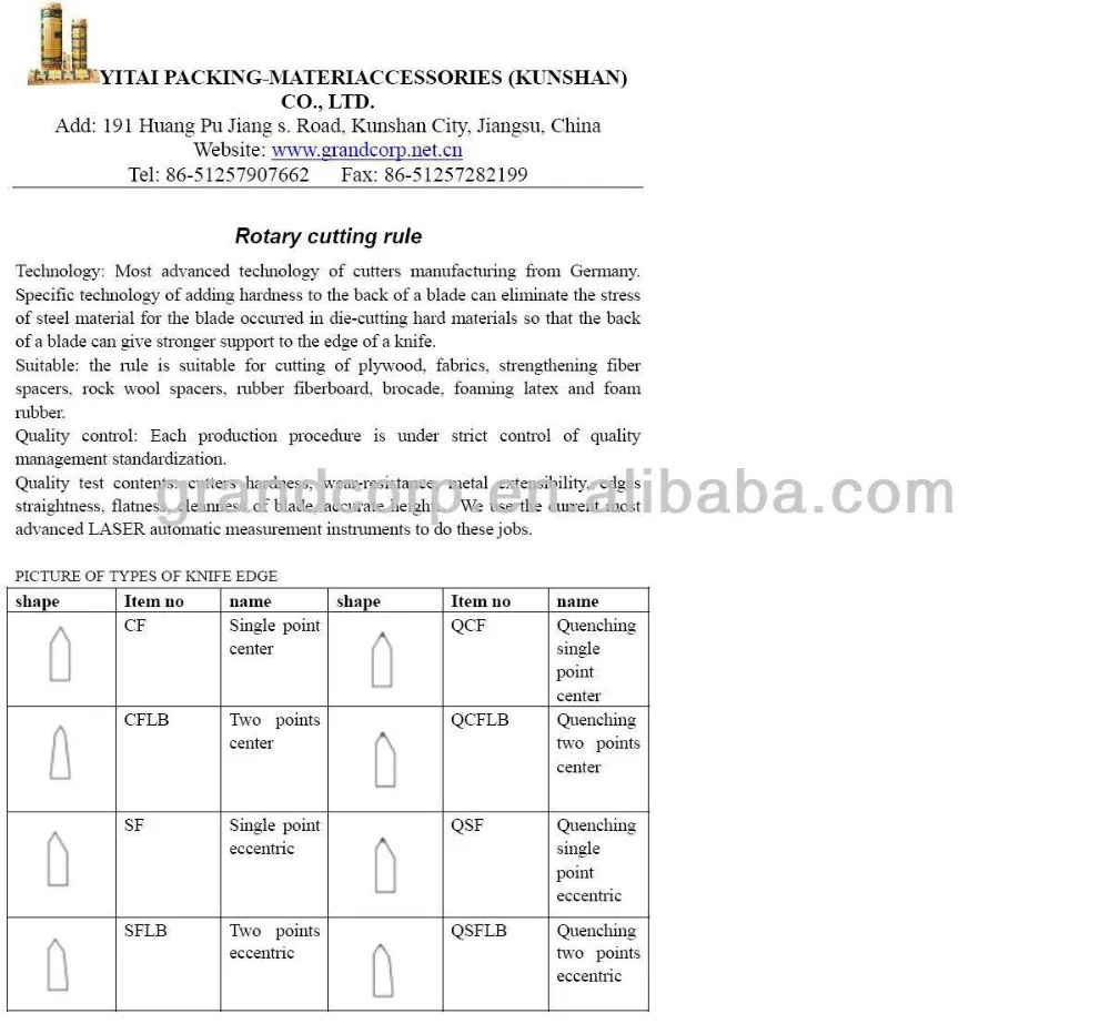 Rotary Die-cutting 4pt Steel Cutting Rule Die Blade Factory-directly ...
