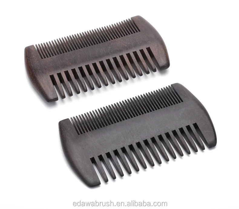 Portable Vintage Design Sandalwood Double Sided Beard Comb
