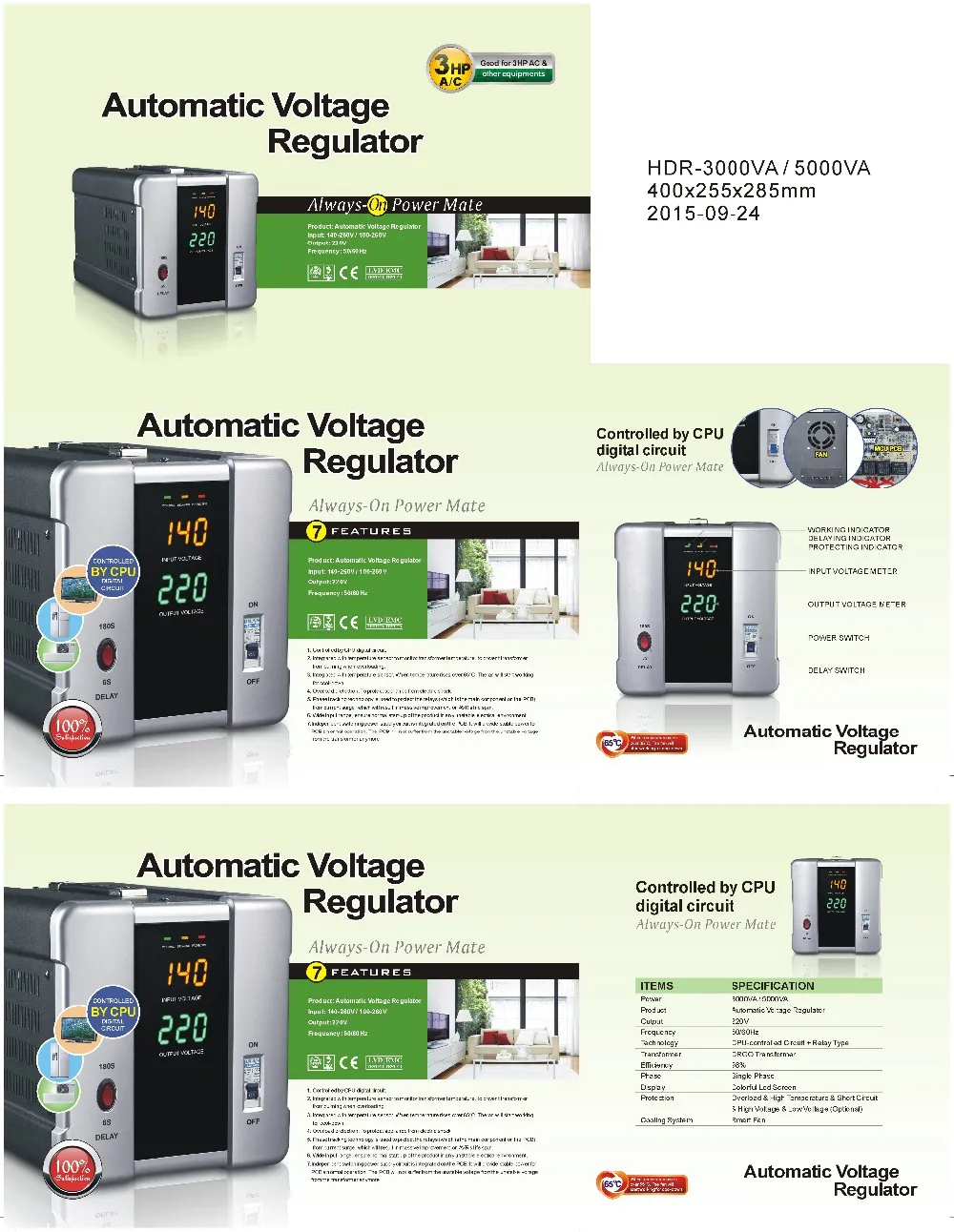 Kebo Input 100v-260vac Output 220v 110v Digital Lcd Automatic Voltage ...