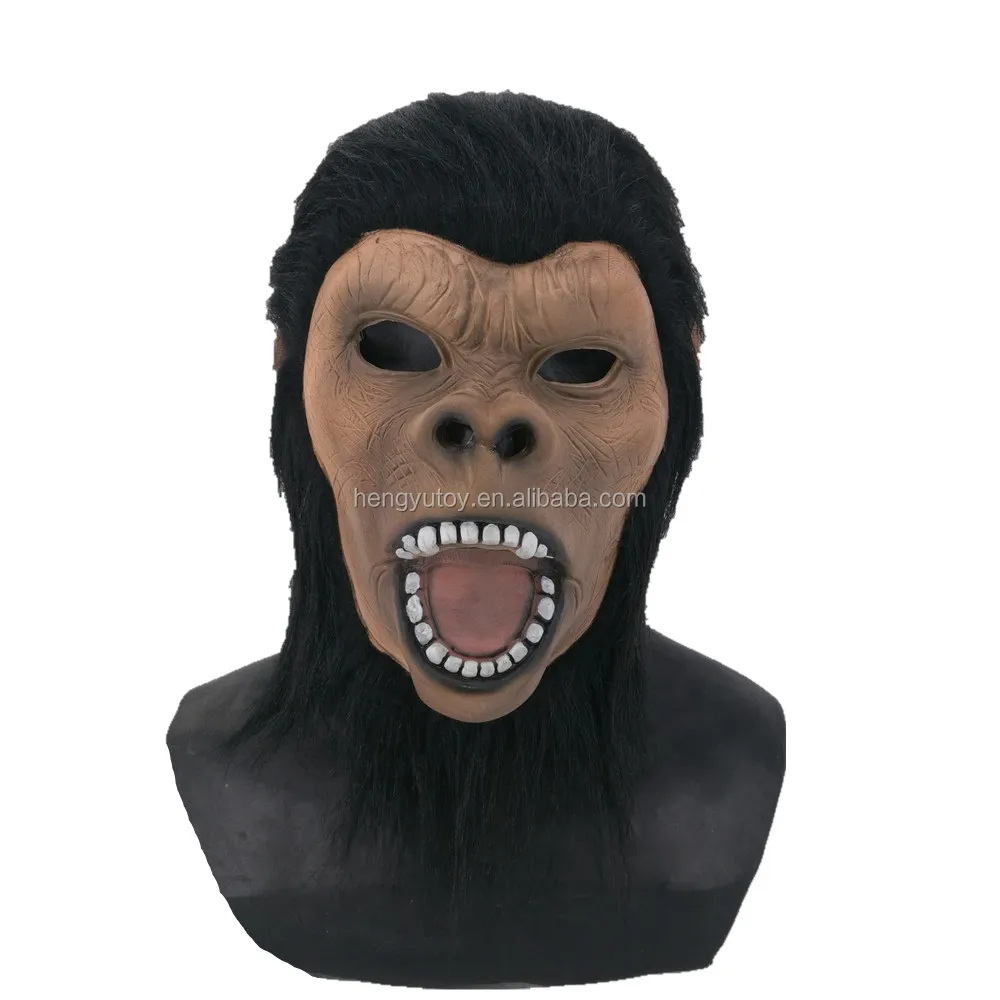 Realistic Latex Monkey Gorilla Mask Animal Ape Costume For Christmas ...