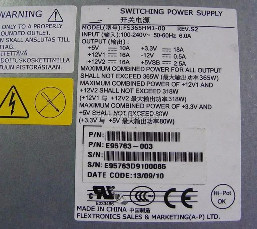 Fs365hm1-00 E95763-003 365瓦工业电源psu工作 - Buy Fs365hm1-00，e95763-003 电源 ...