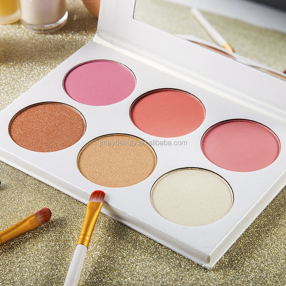 No Logo 6 Color Pressed Highlighter Powder Makeup Contour Palette ...