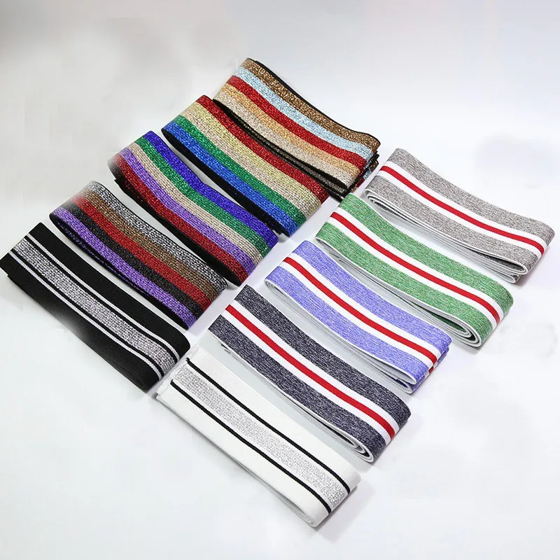 40mm Width High Tenacity Intercolor Stripe Elastic Banding