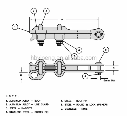 Nlz Strain Clamp/straight Line Deadend(2u-bolt)/nlz Dead End Strain ...