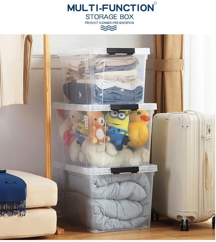 45l Multipurpose Clear Keyway Plastic Storage Boxes With Lids - Buy ...