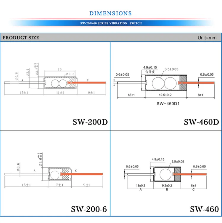 One-way Tilt Sensor Sw-460 Series Angle Tilt Switch - Buy Tilt Switch ...