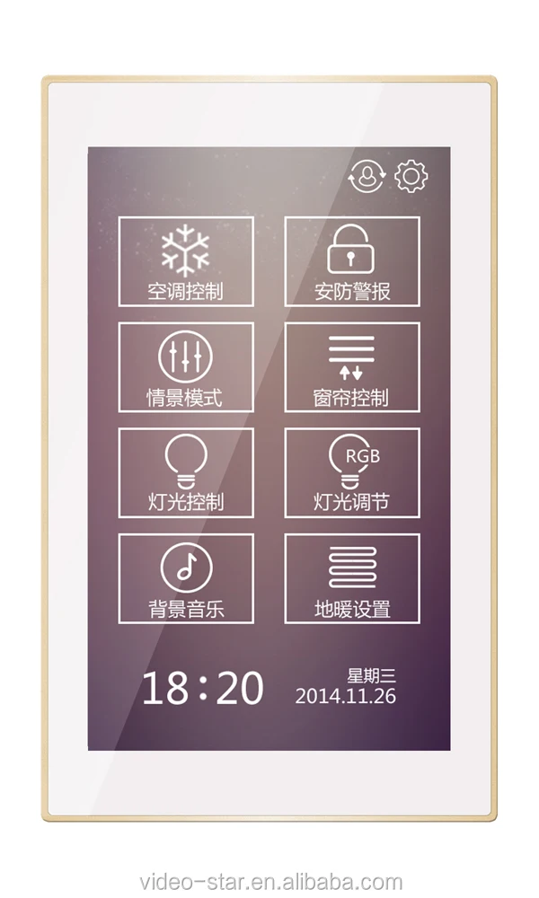 Hot Sales Gvs K-bus 5 Inch Intelligent Touch Panel Black White Grey Knx ...