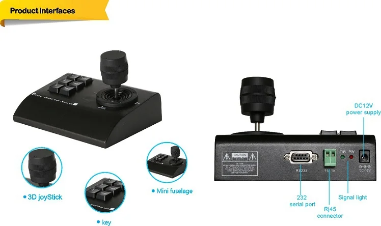 Rs485 3d Ptz Keyboard Controller Mini Joystick Keyboard For Speed Dome ...