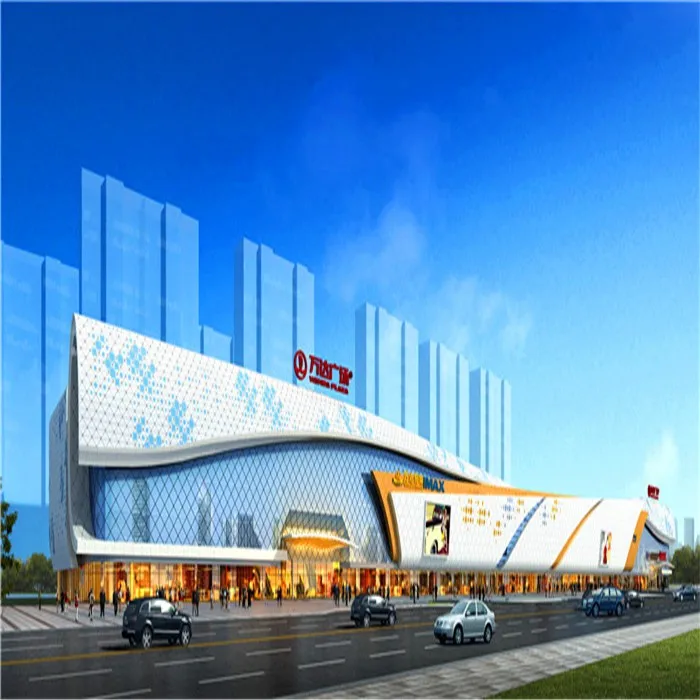 Prefab Steel Structure Shopping Mall Wanda Plaza - Buy Prefabricated ...