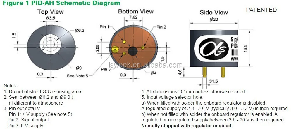 Photoionization Voc Gas Sensor Pid Sensor For Dangerous Chemicals ...