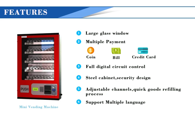 Malaysia Mini Outdoor Small Snack Vending Machine for Drink