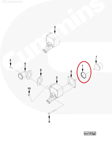 K19 NT855 Cummins Engine Parts Thermostat Seal 186780 135600