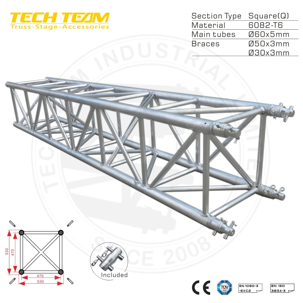 40 M Span X70m Depth Global Rectangle Aluminum Truss Roof Systems