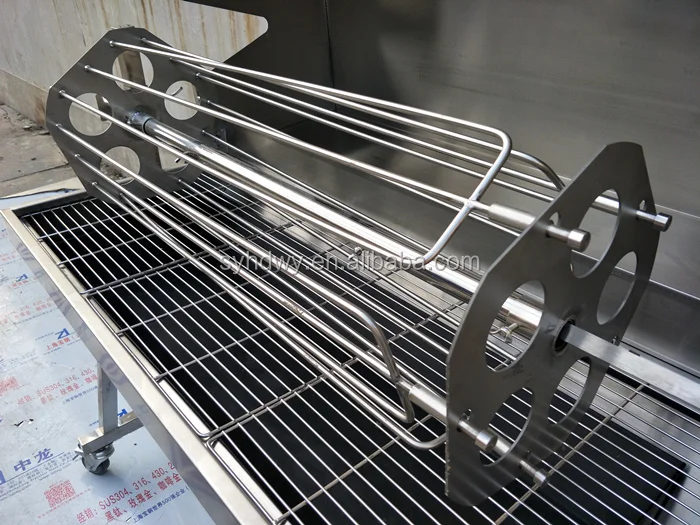 Bbq Chicken Wings Meat Kebab Cage Rotisserie Spit Roast Cage For Large ...
