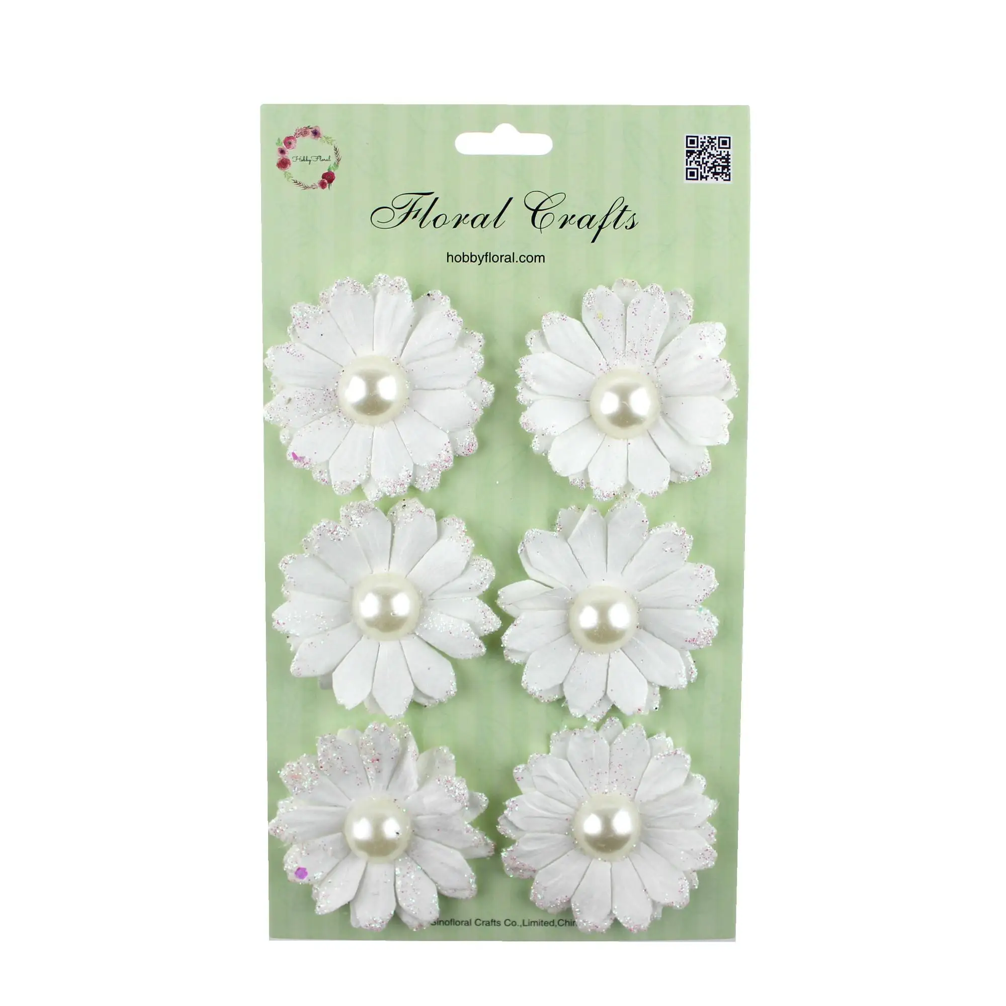 Pearl Daisy Paper Flowers Flat Blossoms For Scrapbooking Gift Wrap ...