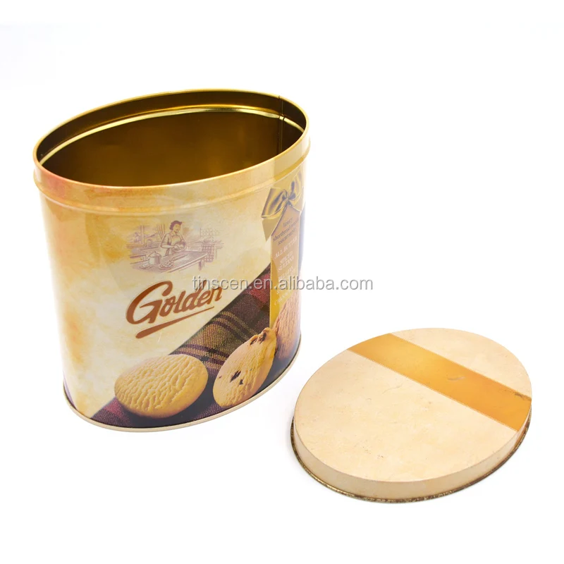 Custom Food-grade Oval Shape Biscuit Tin Packing Box,Oval Butter Cookie ...