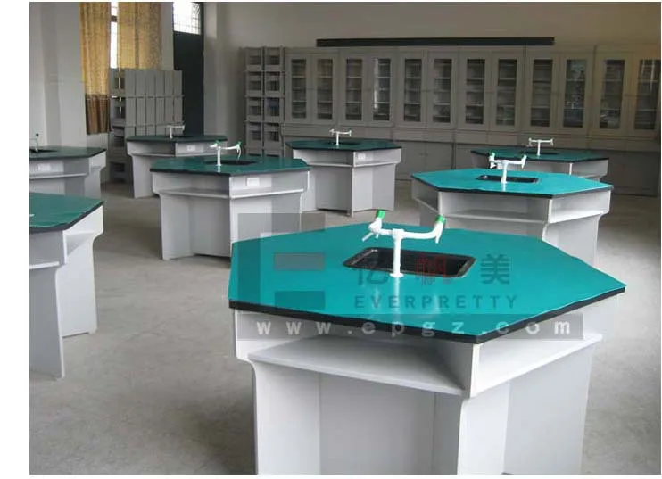Hot Sale Hexagon Lab Bench Table,Safty Lab Furniture For School,High ...