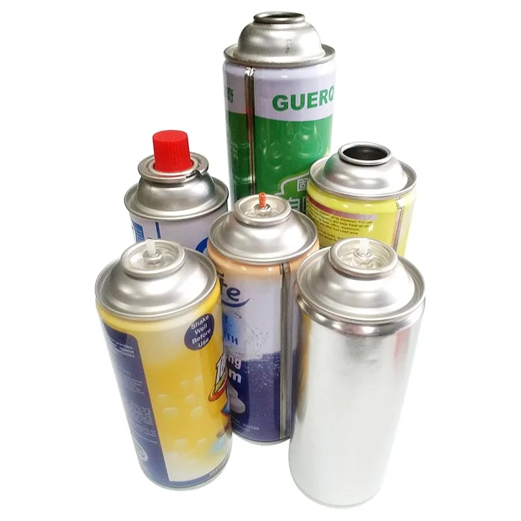 Oem Logo Printing Aerosol Portable Butane Gas Cans With Valve And Cap ...