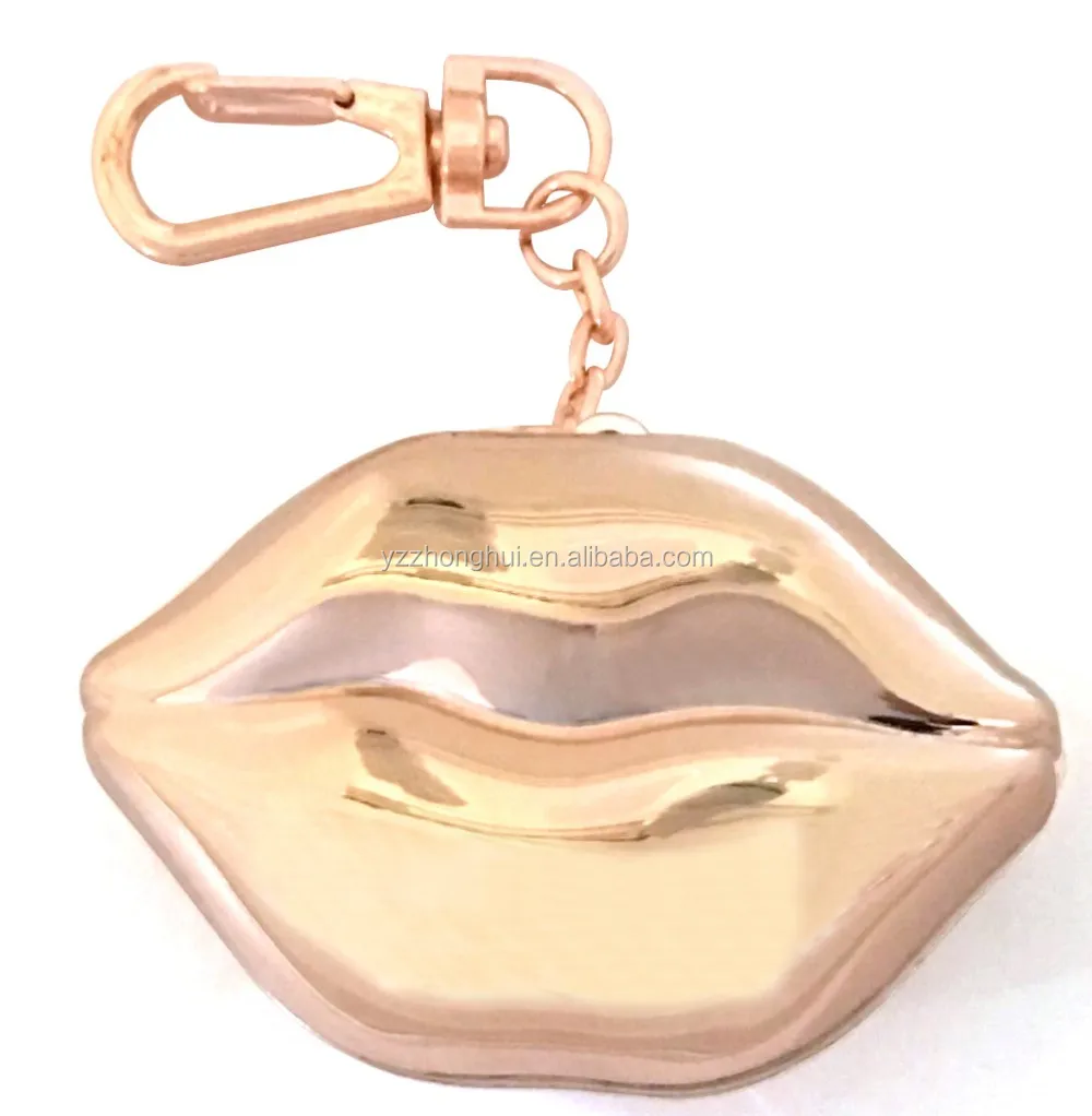 Cc36073 Shiny Golden Lip Shaped Lip Balm With Keychain - Buy Natural ...