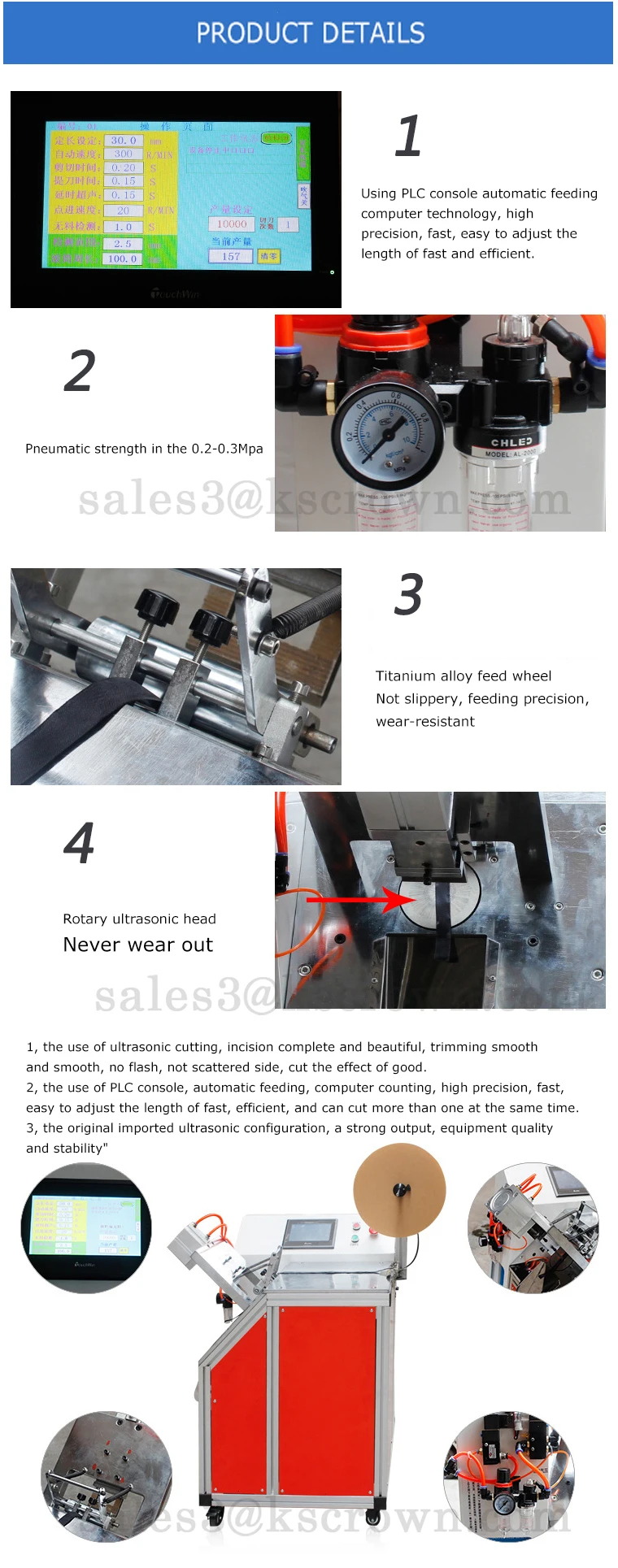 Auto Ultrasonic Polyester Seatbelt Webbing Cutter Pp Webbing Cutting ...