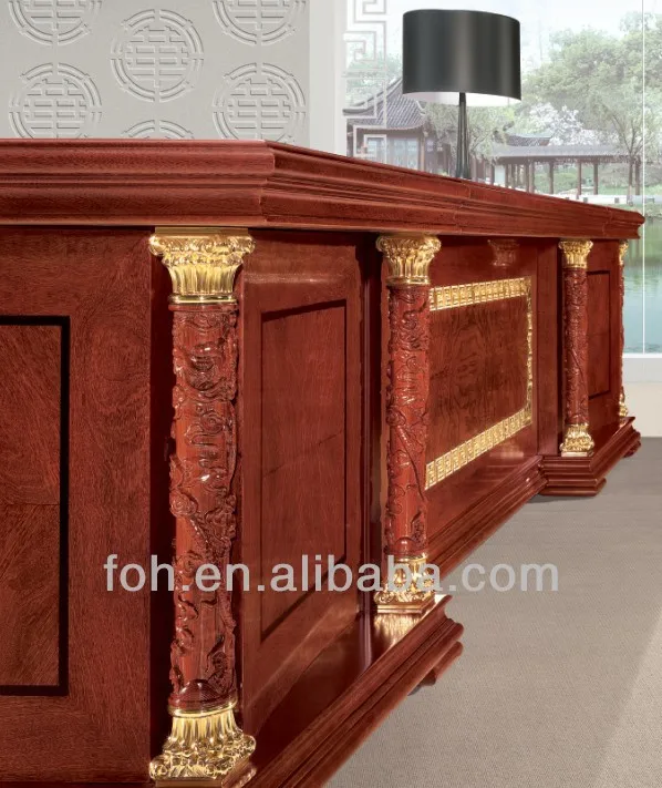 Luxury Office Furniture: Executive Desk with Gold Leaf Gilding for Home ...