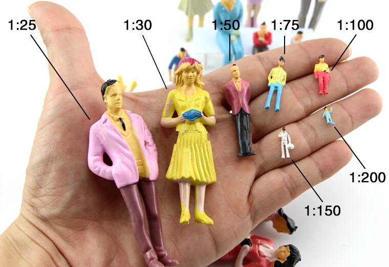 HO Scale Plastic Miniature Sitting Figure - 100pcs