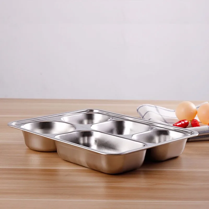 5 Compartment Tray Hospital Food Tray Stainless Steel Lunch Box With ...