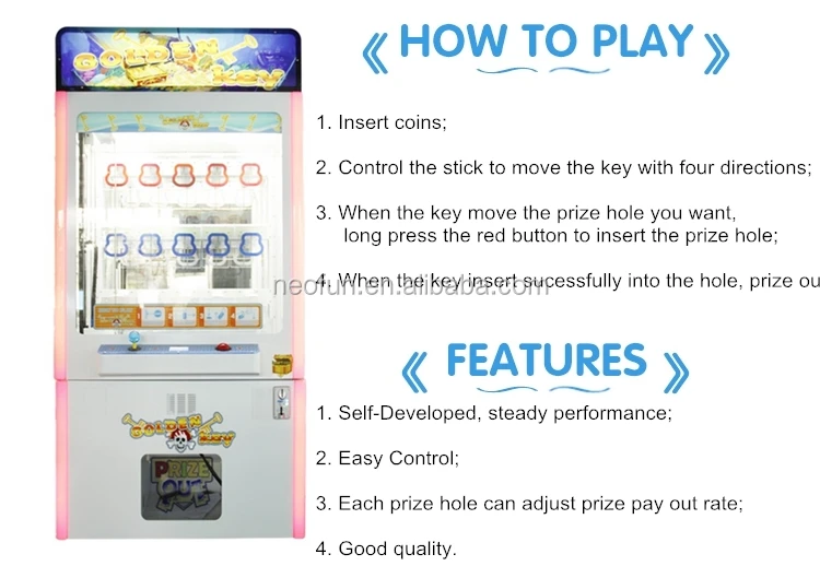 Factory Price Coin Operated Key Master Claw Crane Arcade Vending Gift ...