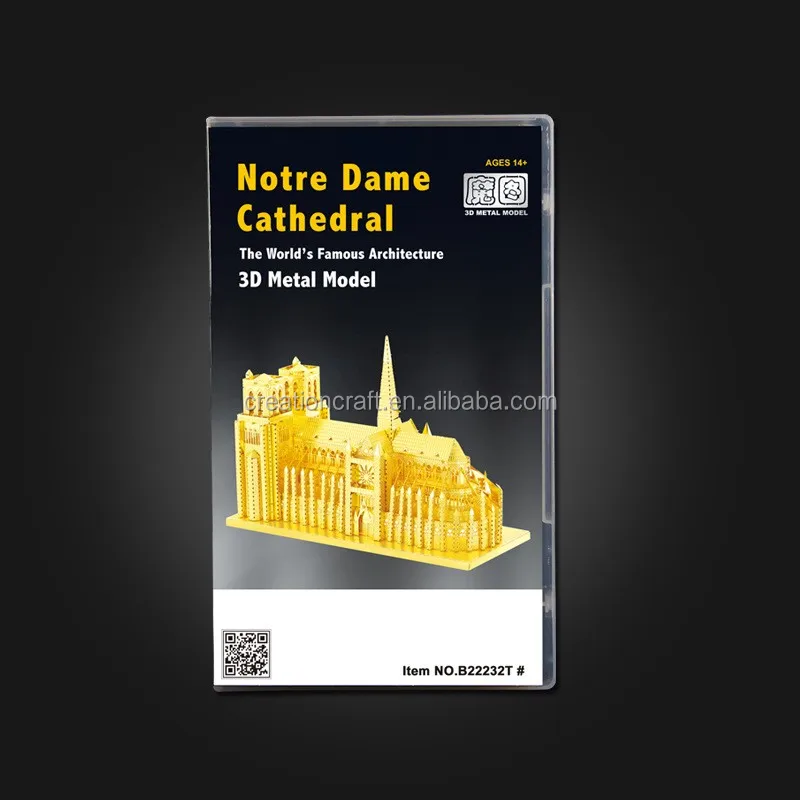 Cherish the Memory of Notre Dame De Paris Cathedral - 3D Metal Golden ...