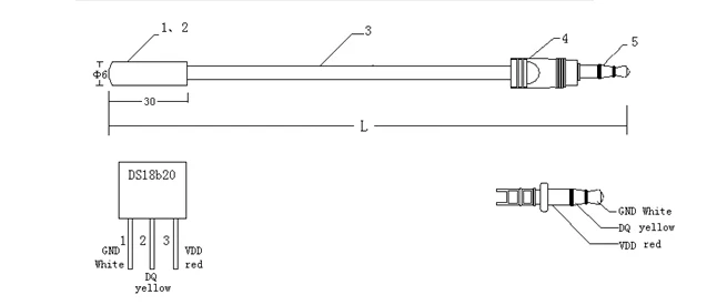 Hot Sold 3.5mm Mini Jack Ds18b20 Temperature Sensor - Buy Ds18b20 ...