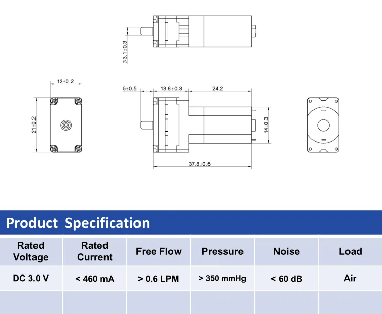 Miniature Pumps for Wrist Blood Pressure Monitors - 3V Electric