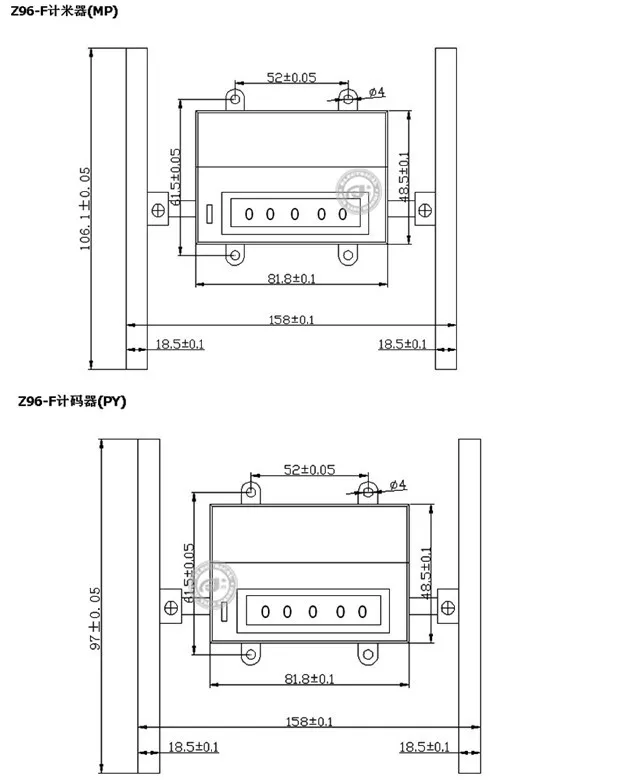Mechanical Wheel Counter Meter Z96F - Accurate Length Measurement