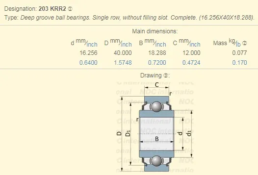 FAFNIR Agricultural Bearing 203KRR2 C3 203 RR2 203RR2, View ...
