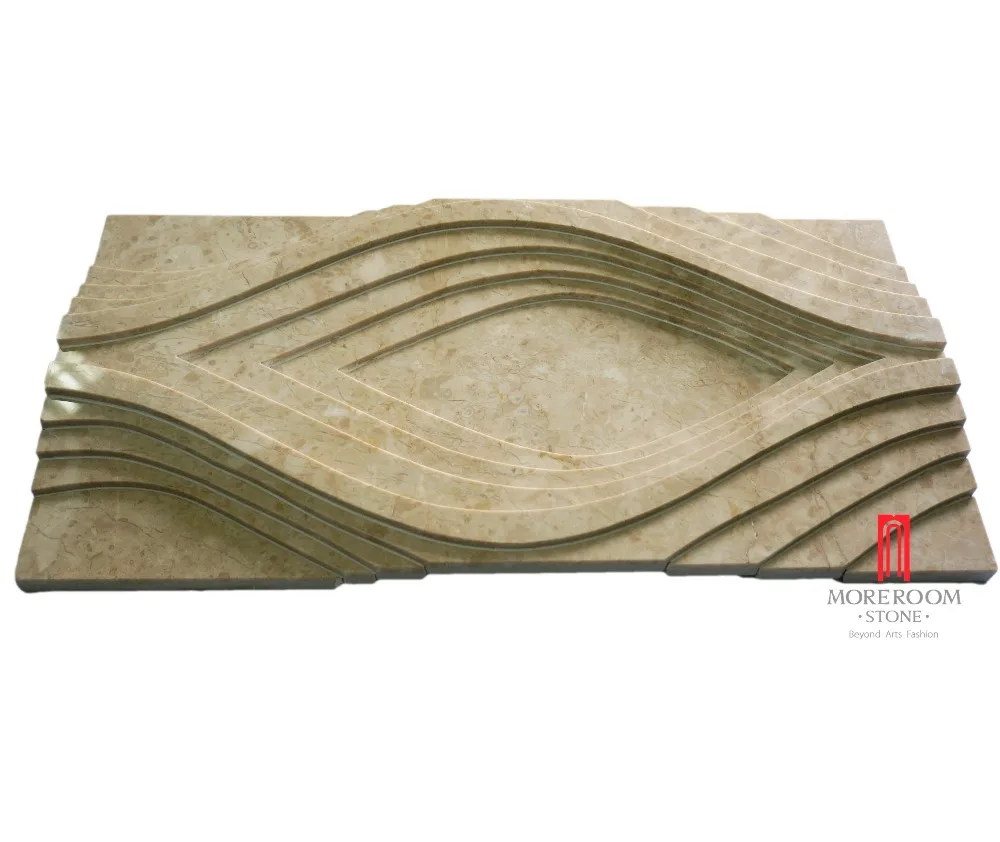 Cncteknik Marble CNC Design - Custom Beige 3D Panels