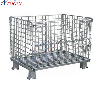 500-800kg Industrial Stackable Wire Storage Basket With Wheels - Buy ...