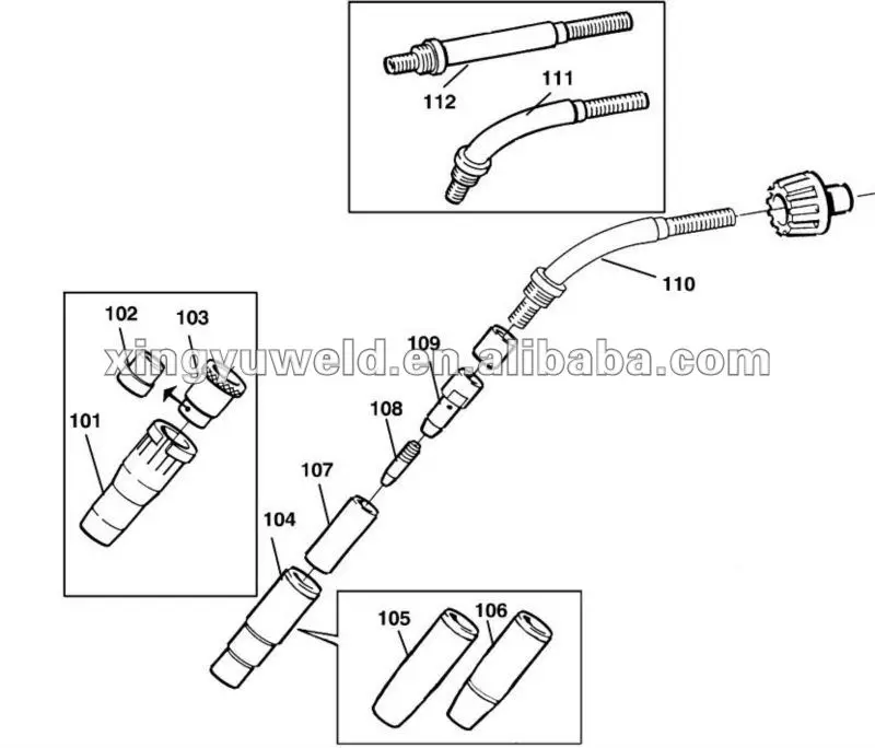 Esab Welding Torch 205a Spare Parts - Buy Esab Welding Torch 205a Spare ...