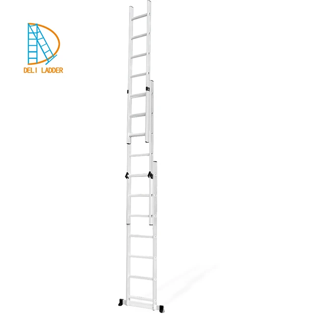Deli Extension Ladder 15 Meter - Aluminum, Shrink Wrapped