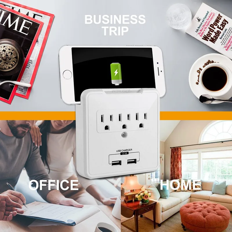 Smart Wall Mount High Speed Surge Protector Wall Socket Wall Tap With ...