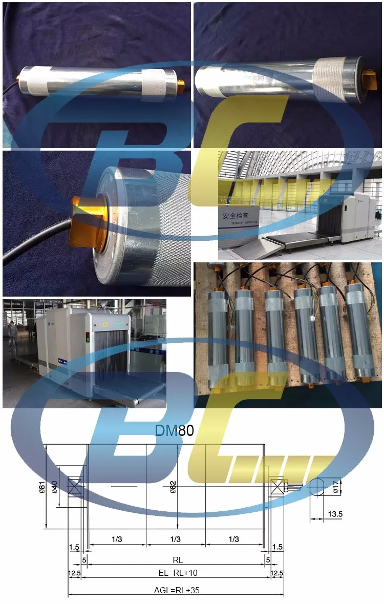 Powered Roller For X Ray Security Inspection Machines,Ac / Dc Drum ...