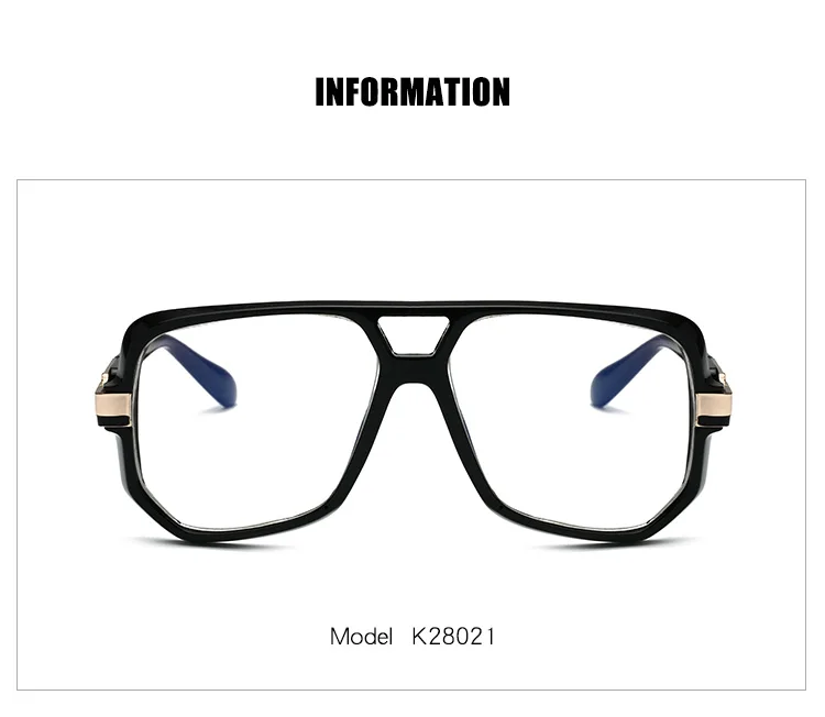 Custom Logo Spectacle Clear Lens Stylish Brand Big Design Optical Frame ...