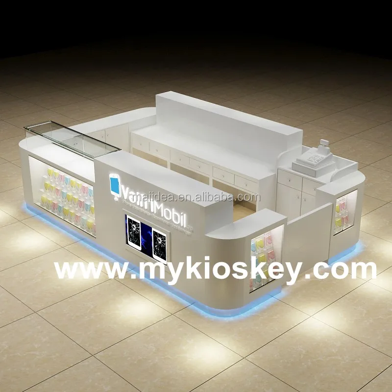 Customize glass mobile phone display showcase cell phone kiosk