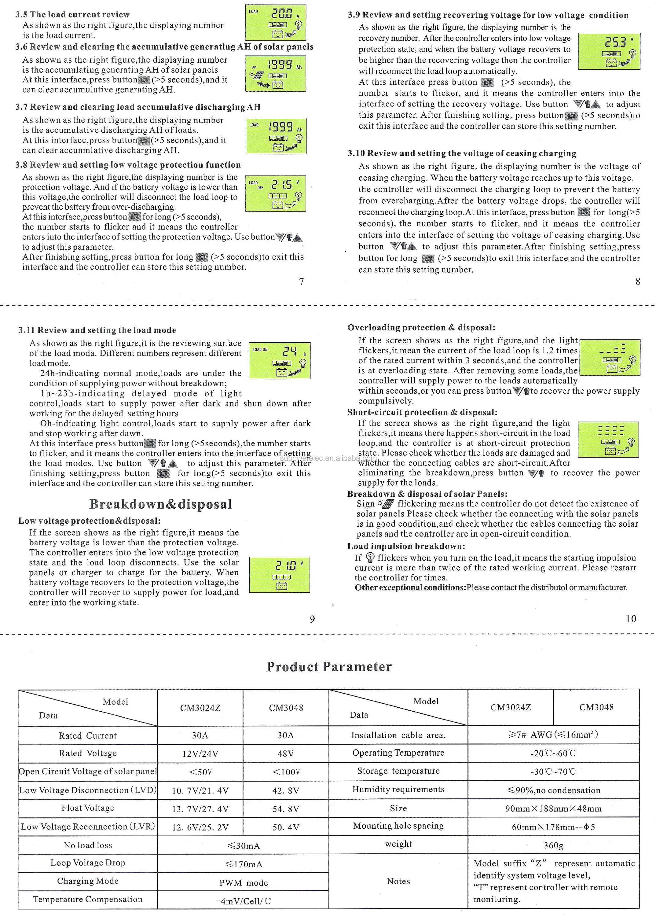 Ce Rohs With Temperature Sensor Lcd Current Display Pwm Solar Charge ...