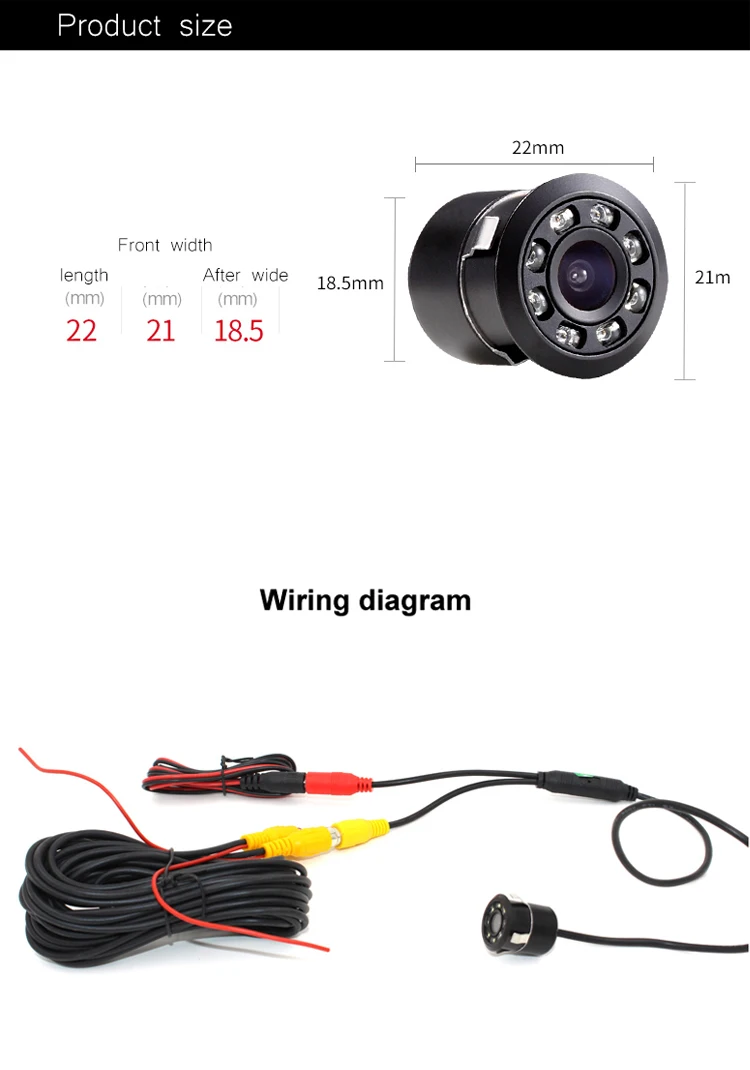Ntsc Pal System 170 Degree Wide Angle Viewing 8 Leds Night Vision ...