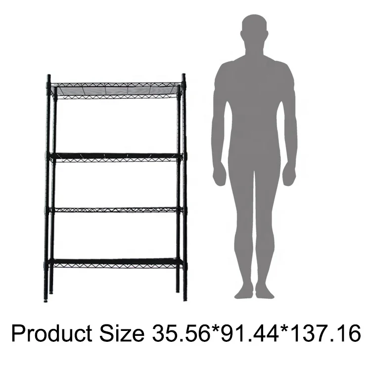 Nsf Powder Coated Wire Mesh Rack 4 Tiers Wire Shelf Steel Wire Shelving ...